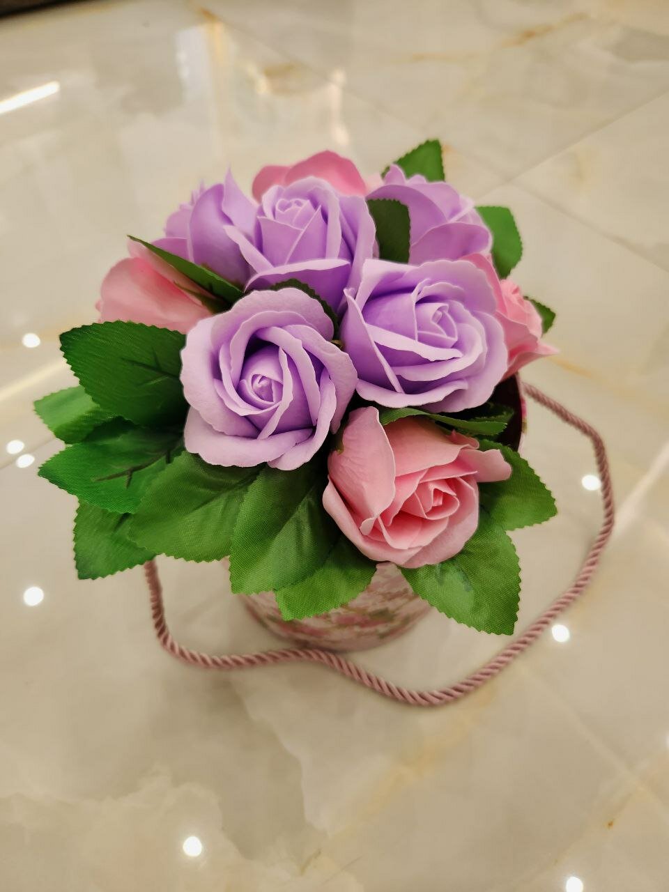 Подарочный набор из мыльных цветов "Для всех случаев жизни", "для наших любимых дам" Сиреневый и розовый цвет