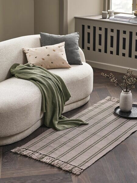 Ковер прямоугольный Jysk HEISTARR цвет песочный/темно-оливковый 70x140