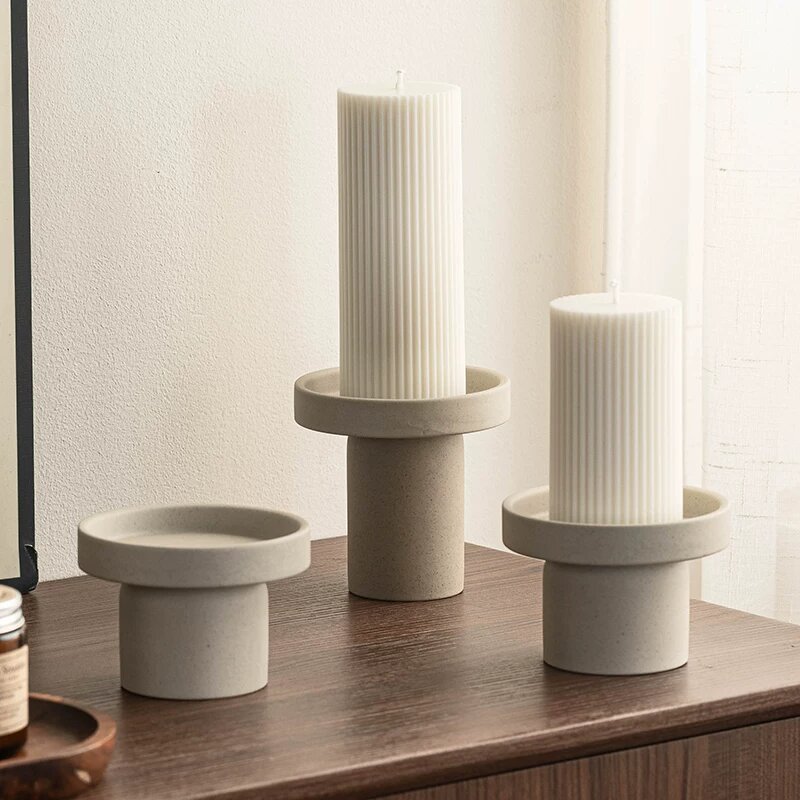 Простой ретро-подсвечник из керамики, подставка для ароматических свечей, высокий основание, создающий атмосферу легкой
