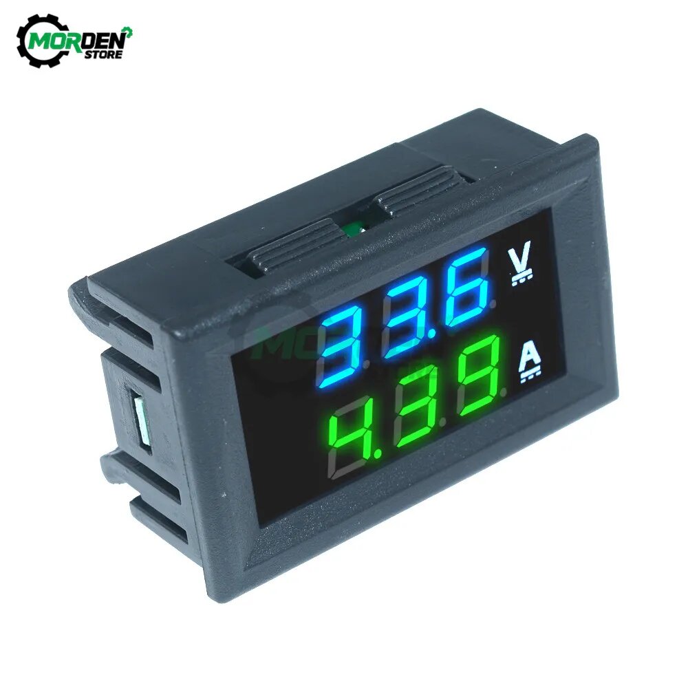 Цифровой вольтметр-амперметр 0.56" Blue Green 10A