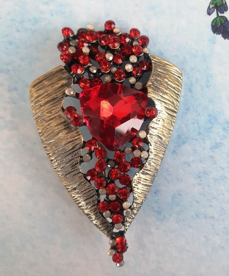 Брошь, кристалл, стразы
