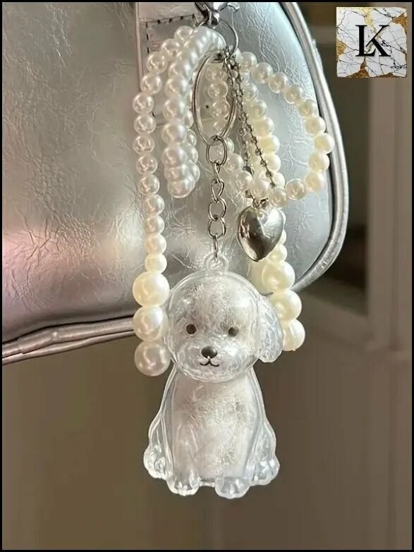 Эксклюзивный брелок из металла в виде собачки Тедди, созданный из шерсти питомца как трогательный подарок для ценителей животных-lkl