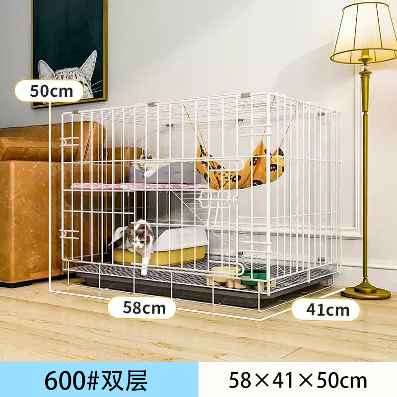 Клетка для кошек, большая, для дома, вилла для кошек, железный домик для кошек, пустая клетка, лоток для кошек, интегрированная клетка