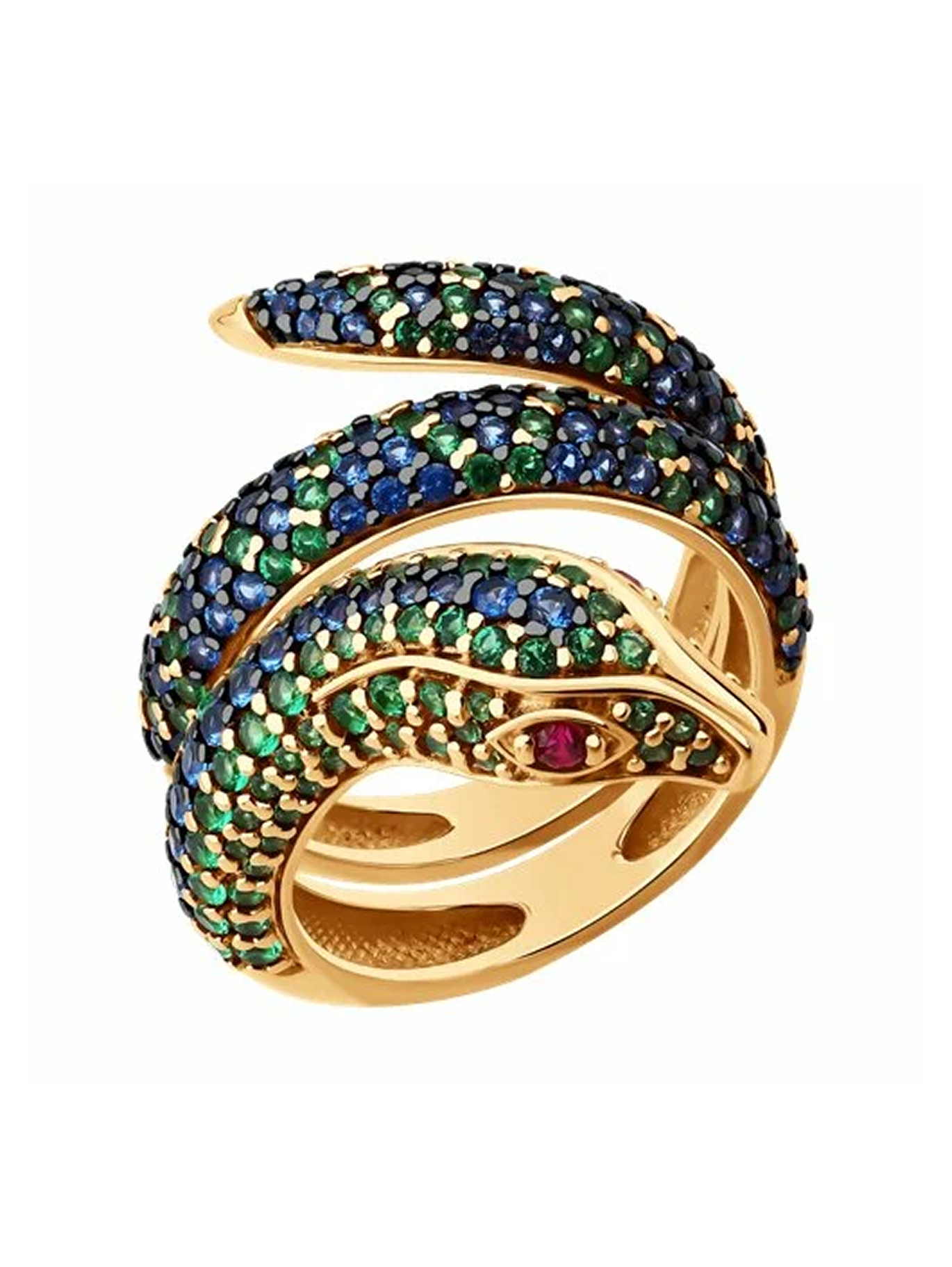 Кольцо Diamant, серебро, 925 проба, золочение