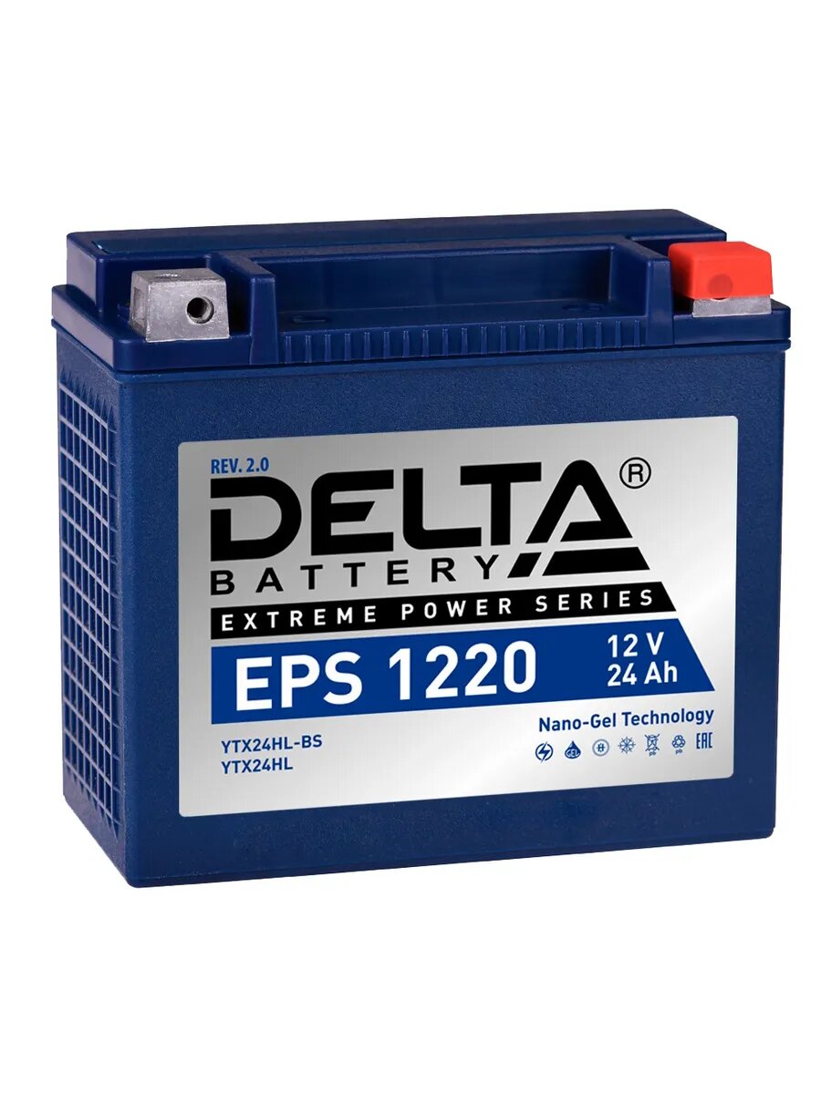 Аккумулятор DELTA EPS1220 12V 24Ач 410А 205x87x162 обр. пол.