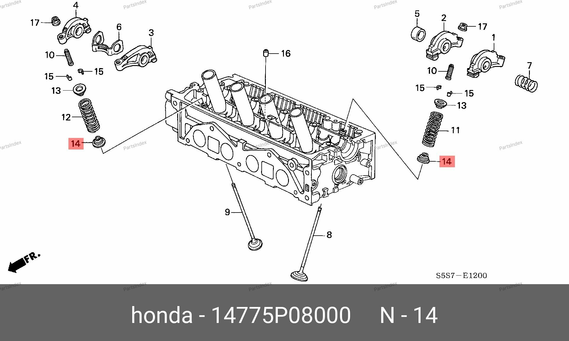 Колпачок маслосъемный, HONDA 14775P08000