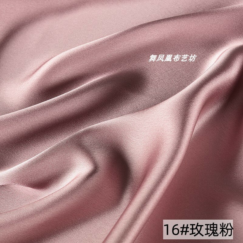 Однотонная высококачественная имитация ацетатного атласа, имитация шелкового пальто, драпированная блестящая ткань для платьев и блузок