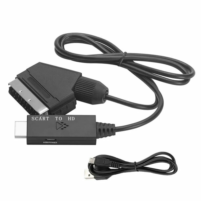 Конвертер 1080P SCART в HDMI-совместимый Адаптер компьютерной проекции в телевизор для продуктов SCART Подключение продуктов HD