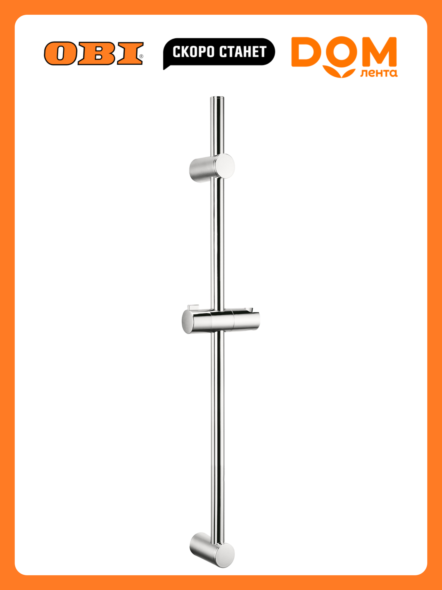 Душевая стойка ESKO D2000, нержавеющая сталь, серебристый, с плавающими креплениями