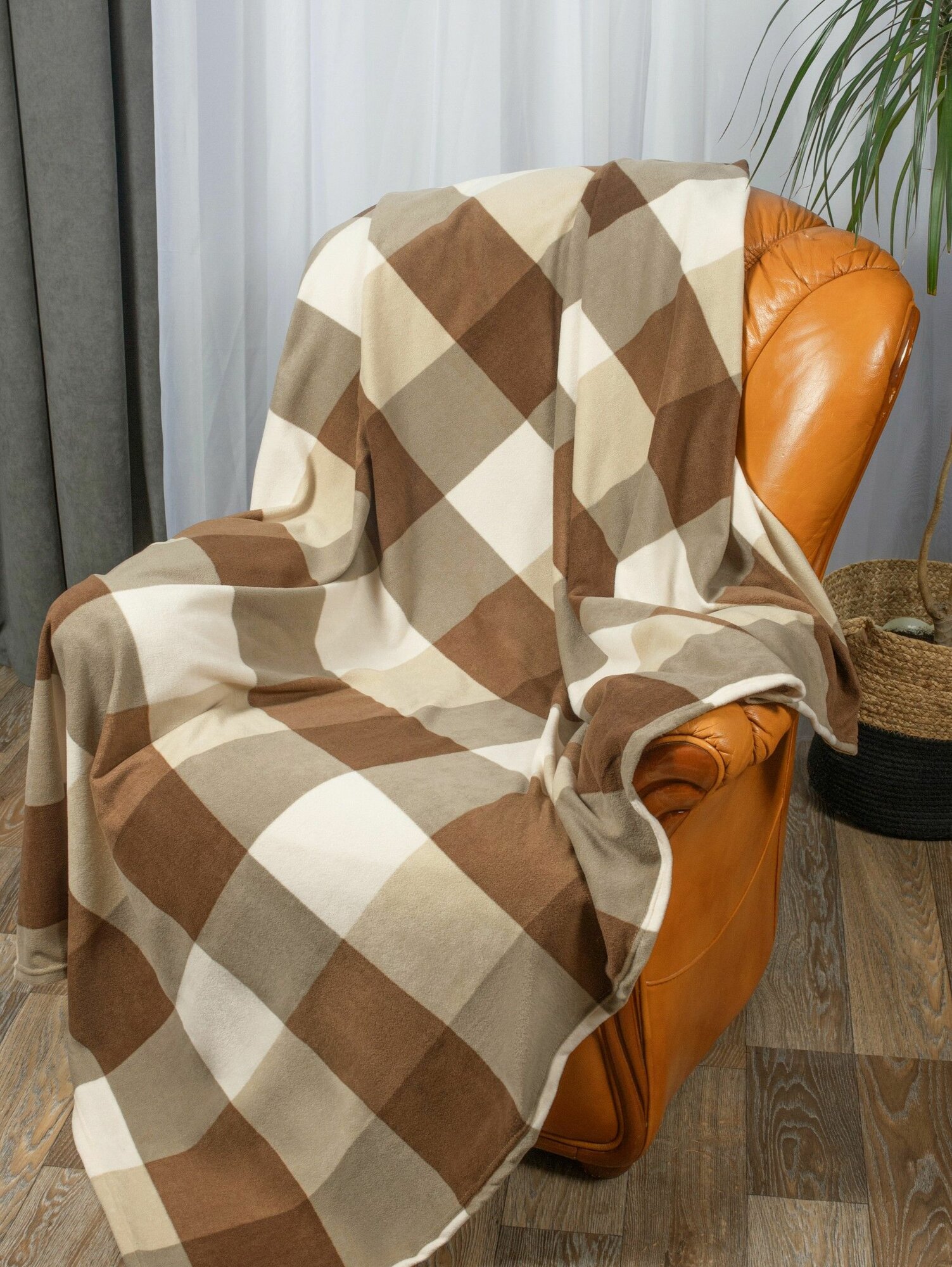 Плед флисовый WELLNESS 130х150 см антипиллинг, двухсторонний