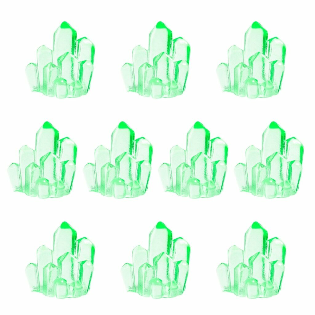 1 упаковка из 10 миниатюрных пейзажных креативных поделок со светящимся кристаллом для украшения аквариума с рыбками-зеленый