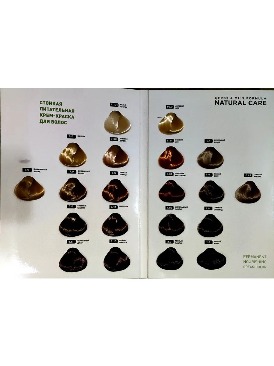 Палитра оттеночной стойкой крем-краски