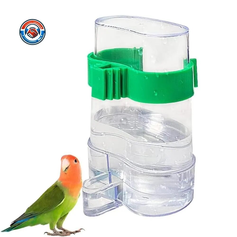 Автоматическая поилка для попугаев 220 мл с изогнутым креплением, прозрачная портативная бутылка диспенсер для волнистых, корелл и канареек, удобный аксессуар для клетки