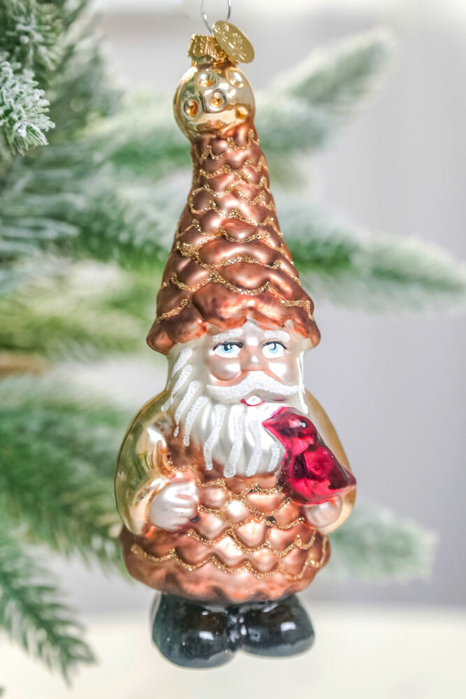 Ёлочная игрушка гном бомбур, стекло, 14 см, Кэминг (Kaemingk) 123514-2
