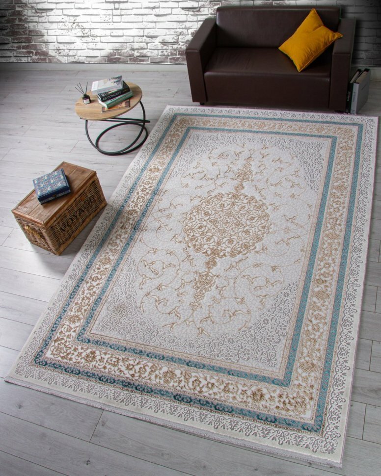 Ковер F641 - GREEN-BLUE - Прямоугольник - коллекция HALIF (2.4 х 3.4 м)