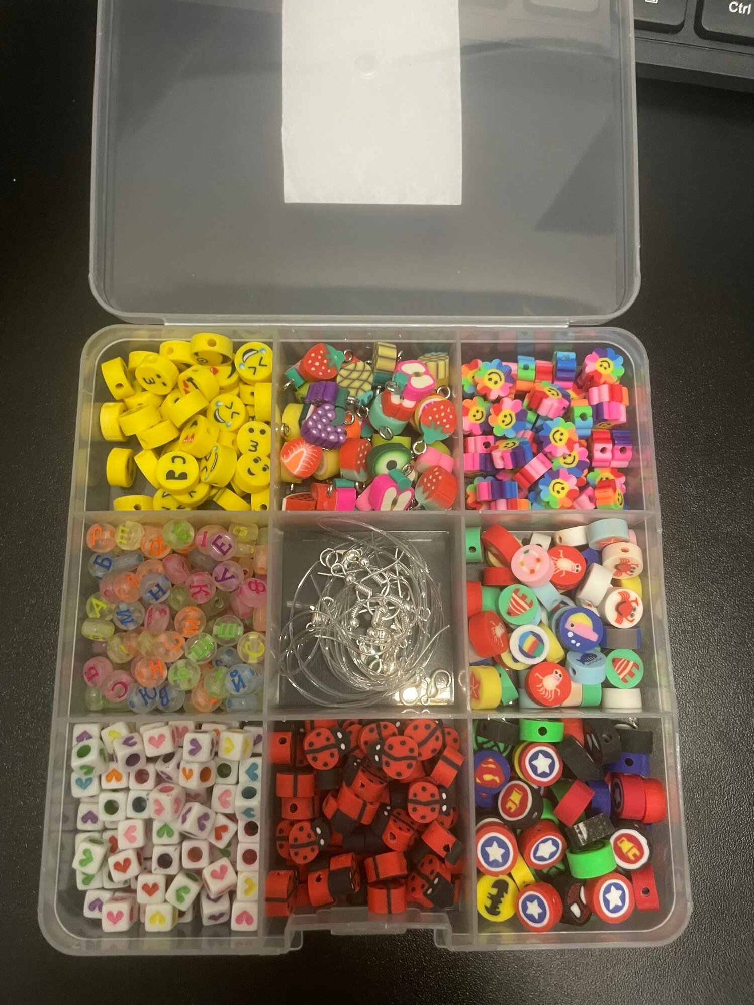 Набор бисера для рукоделия, пластик, разный размер, цвет и форма