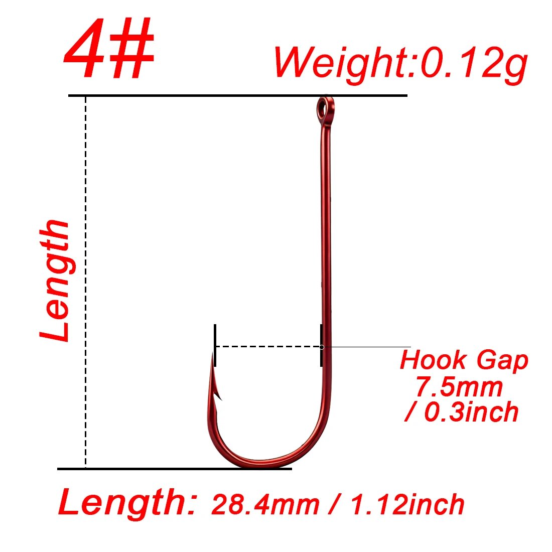 Крючок рыболовный FishTrip, size 4, 0.12g, 28.4mm