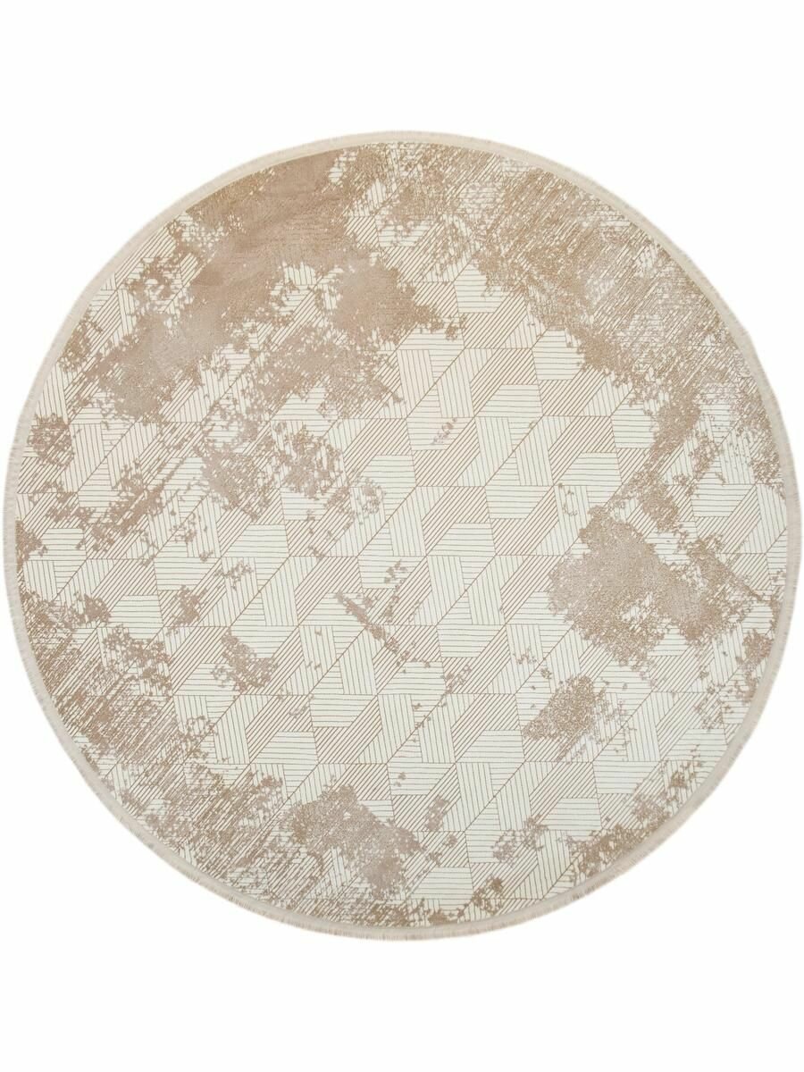 Ковер премиальный иранский высокоплотный, круглый 2 на 2 м, на пол в спальню, гостиную, 100% хлопок, эвкалиптовый шелк, круг размер 200х200 см