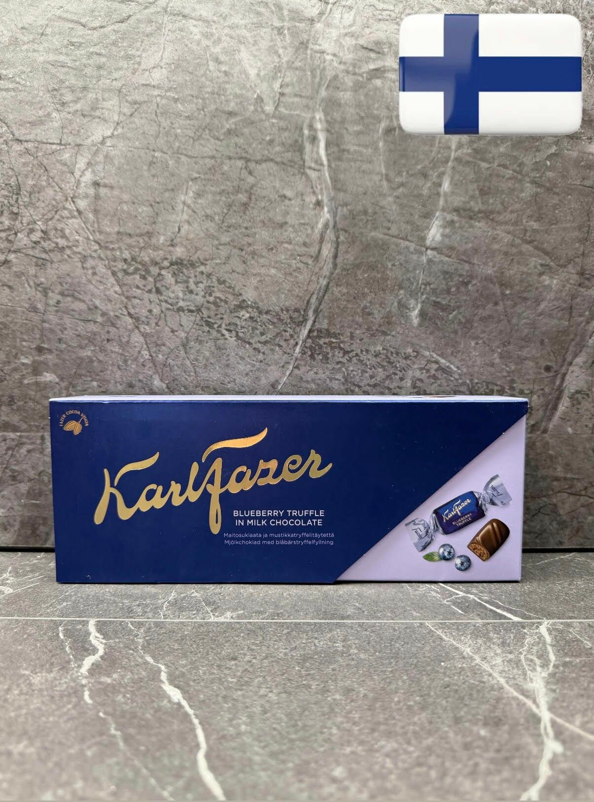 Конфеты Karl Fazer шоколадные с черничным трюфельным кремом 250 гр.