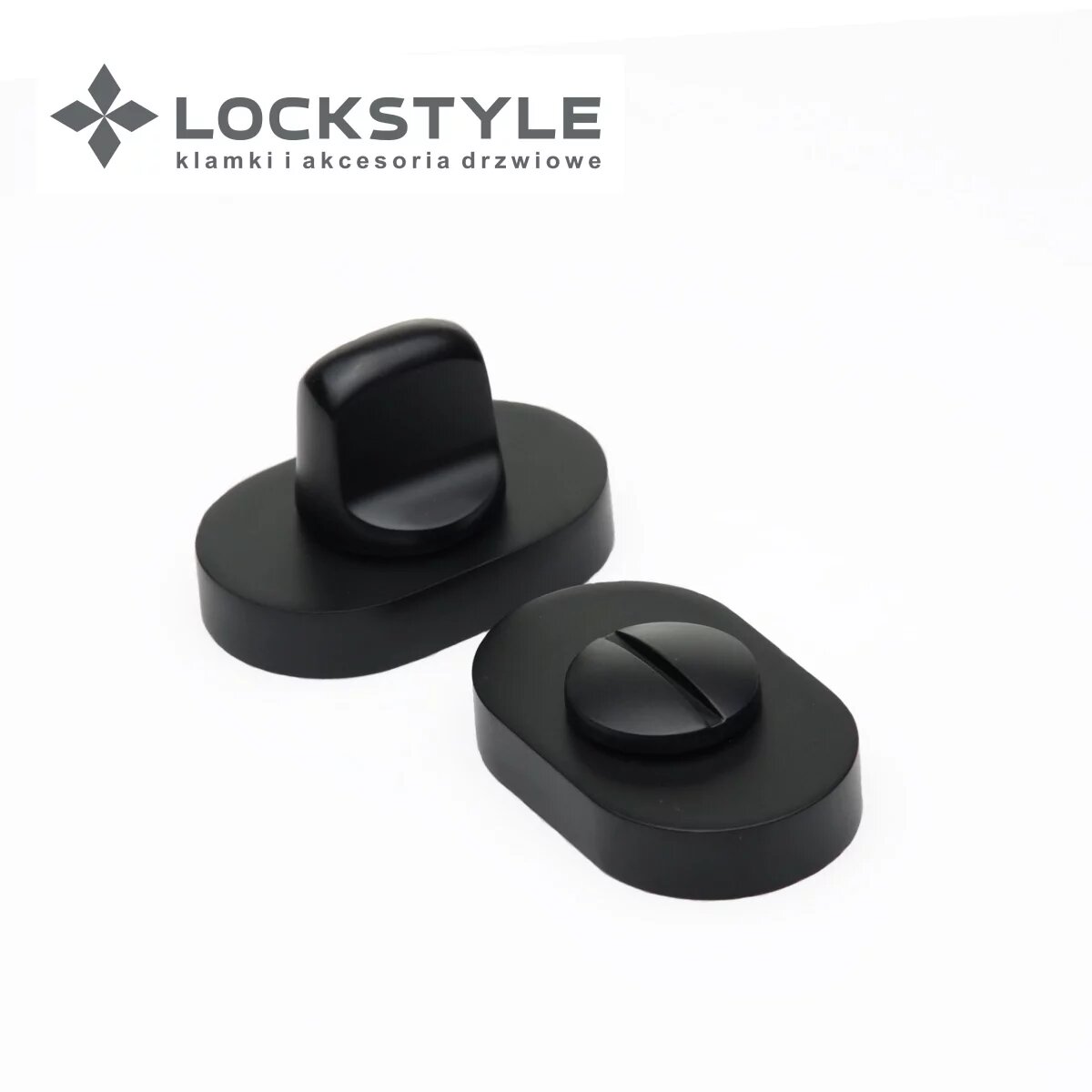 Накладка дверная с поворотной кнопкой, фиксатор LOCKSTYLE WC MOV цвет AL6 (черный), 020224100