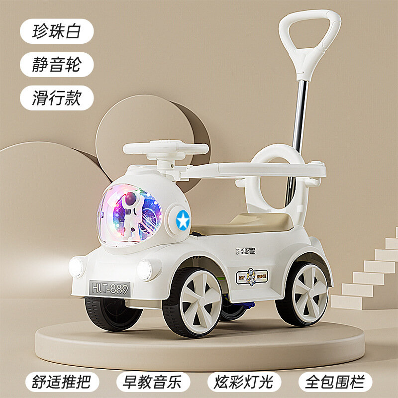 Детский электромобиль для детей 1-6 лет, четырехколесный электросамокат в стиле космонавта, детская игрушка-каталка с поворотным механизмом, тележка.