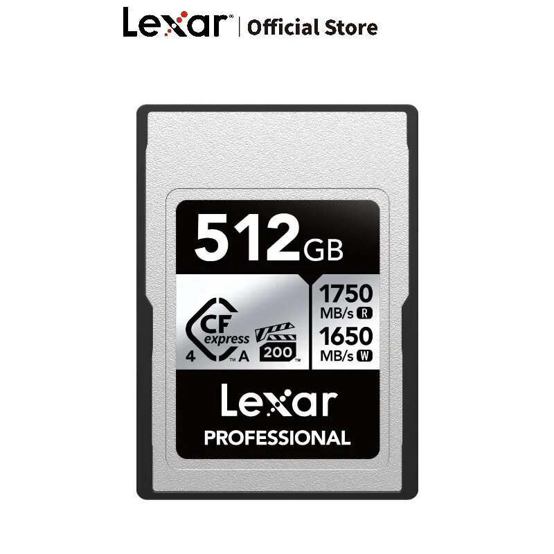 Карта памяти Lexar CFexpress Type A 256/512/1/2 ТБ серебристая для фотокамер 512 ГБ