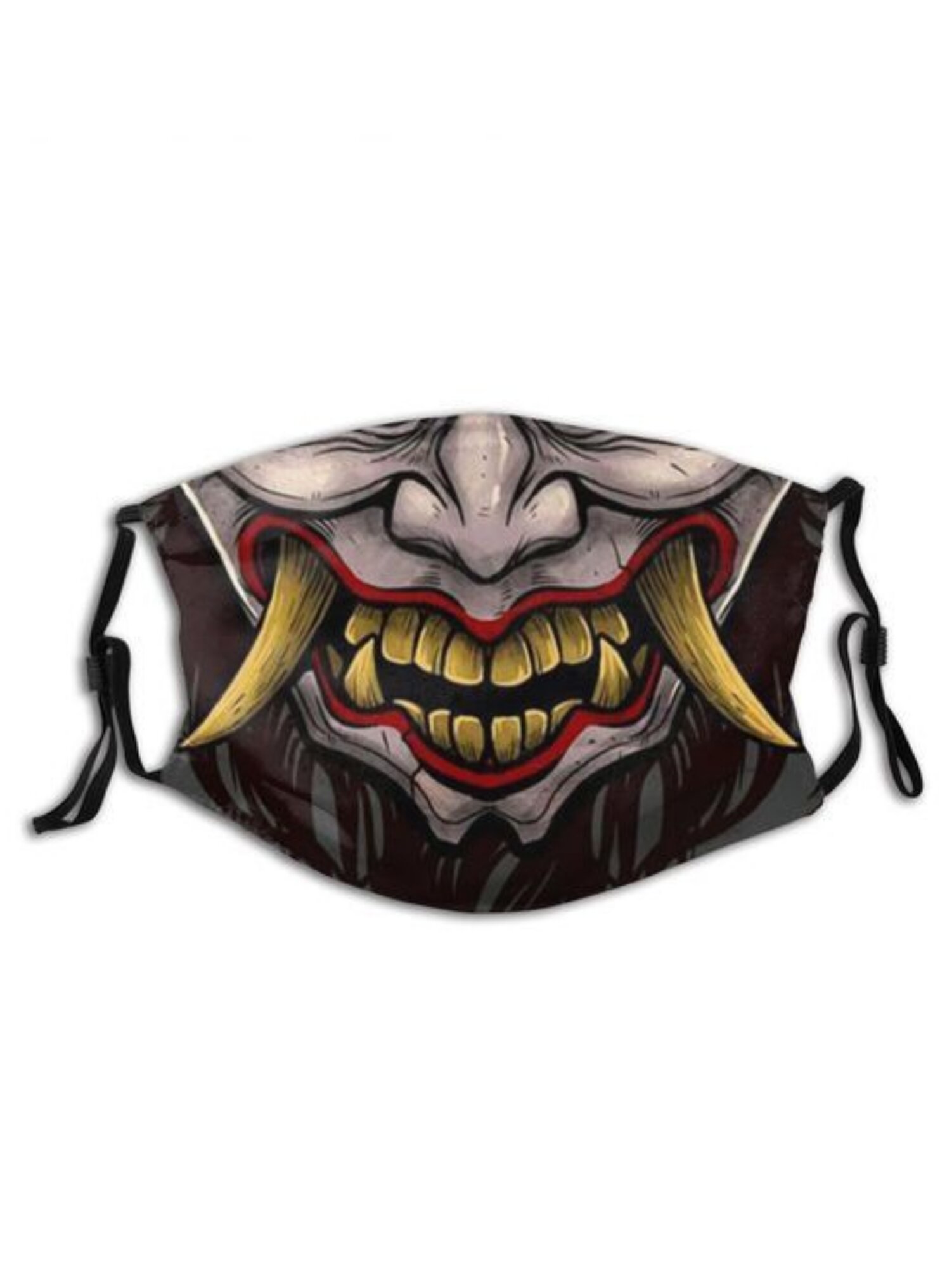 Маска для лица многоразовая с 3D принтом самурай с клыками