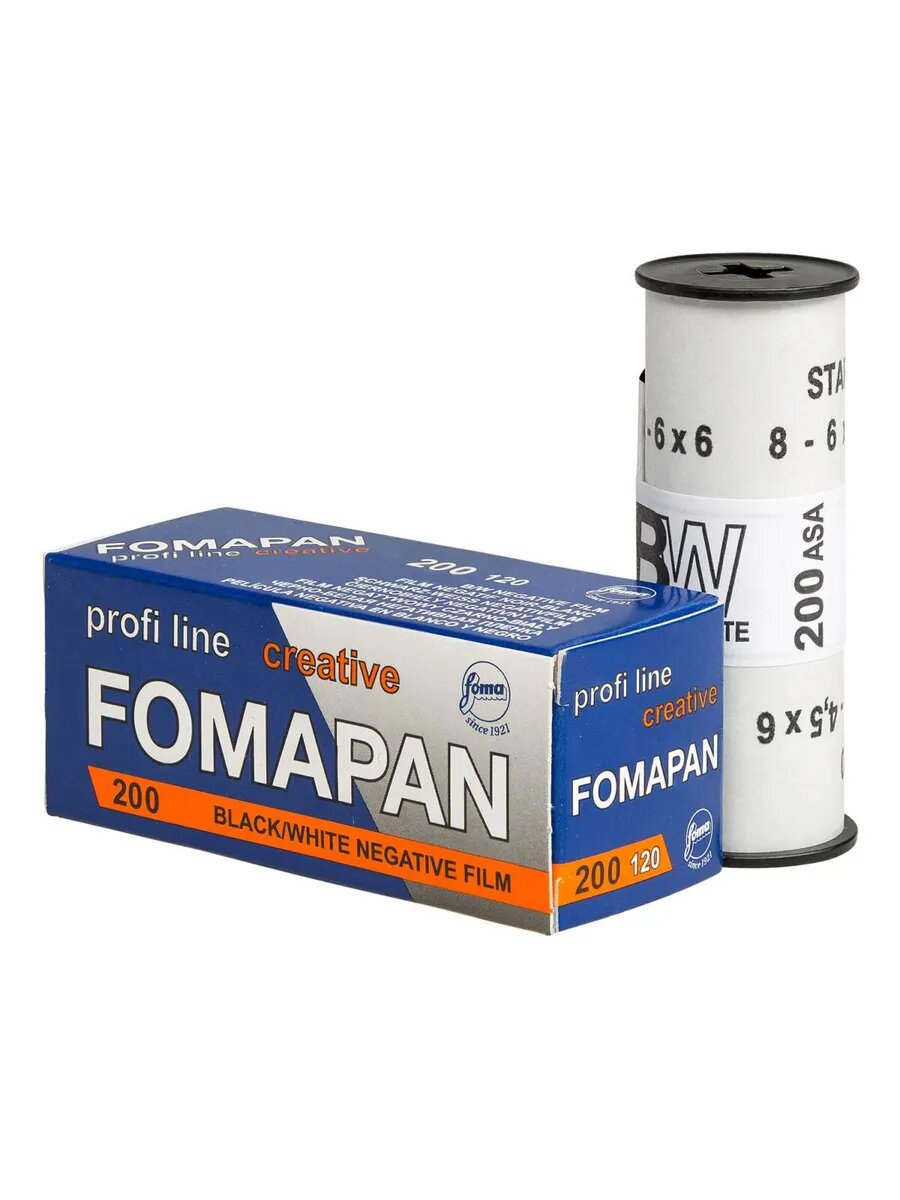 Фотоплёнка черно-белая Fomapan 200 тип 120 Средний формат