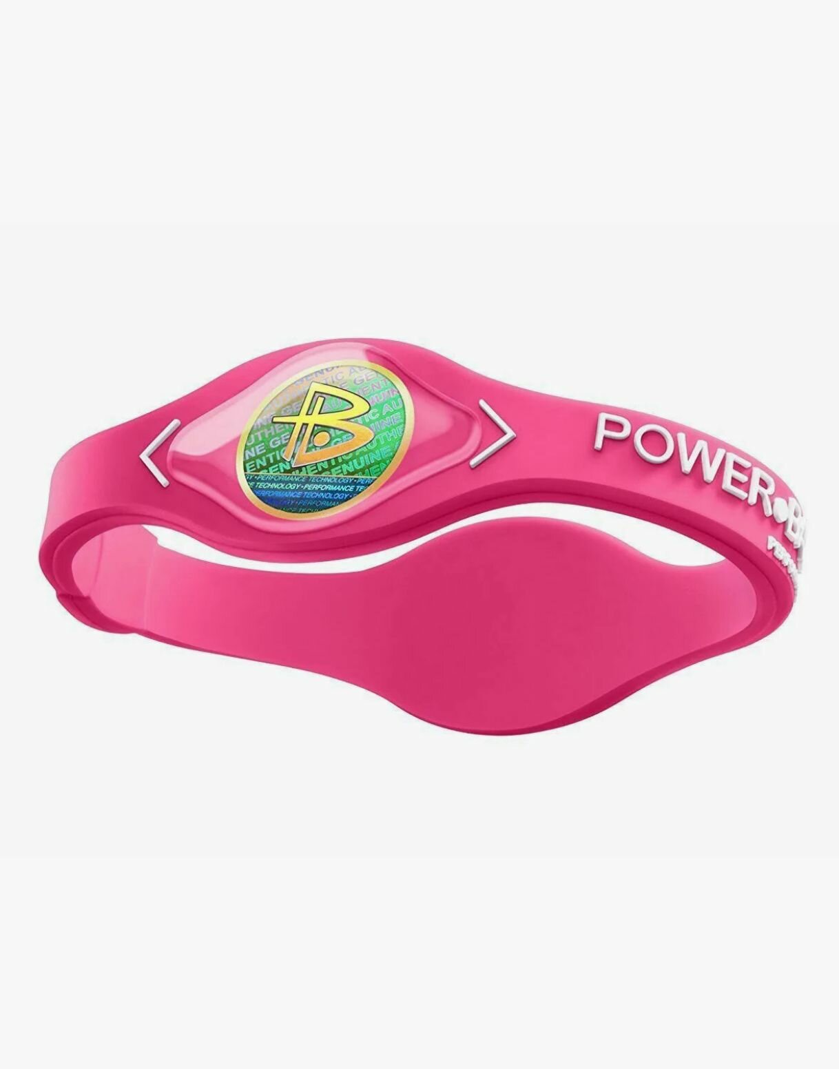 Энергетический браслет Power Balance с турмалином, цвет Малиновый с белой надписью, размер L (длина) 21 см.