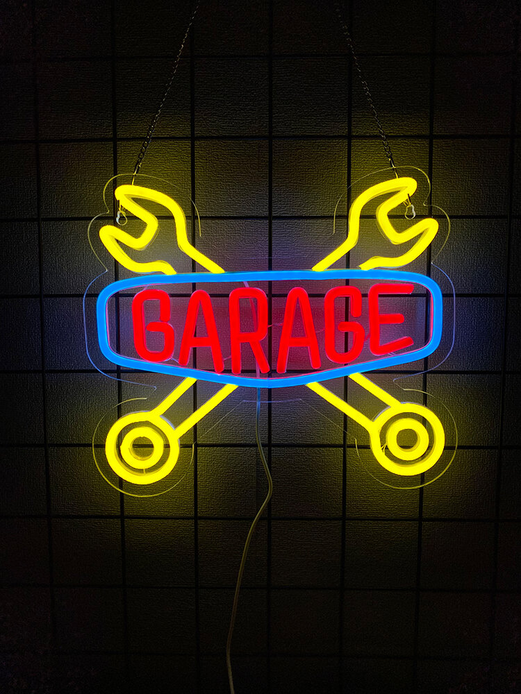 Неоновая вывеска для гаража, светодиодная вывеска для автомастерской, индивидуальный декор для стен, подарок на день рождения