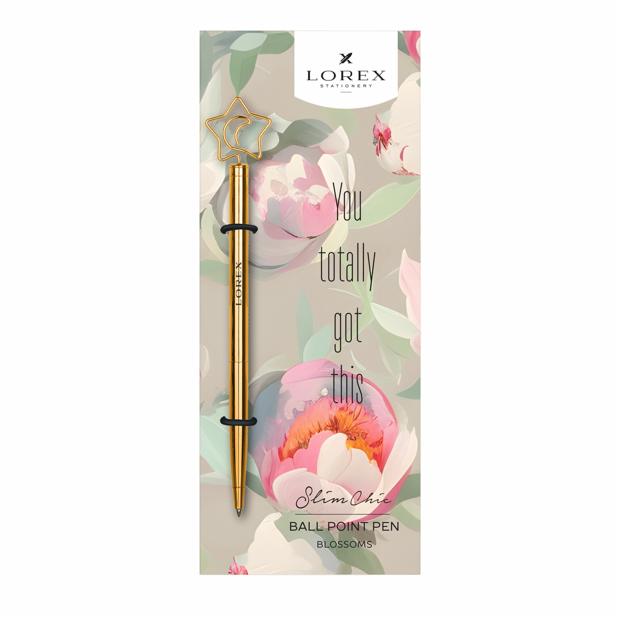 Подарочная шариковая ручка LOREX "Slim Chic Blossoms", синяя, 0,7мм 1 шт