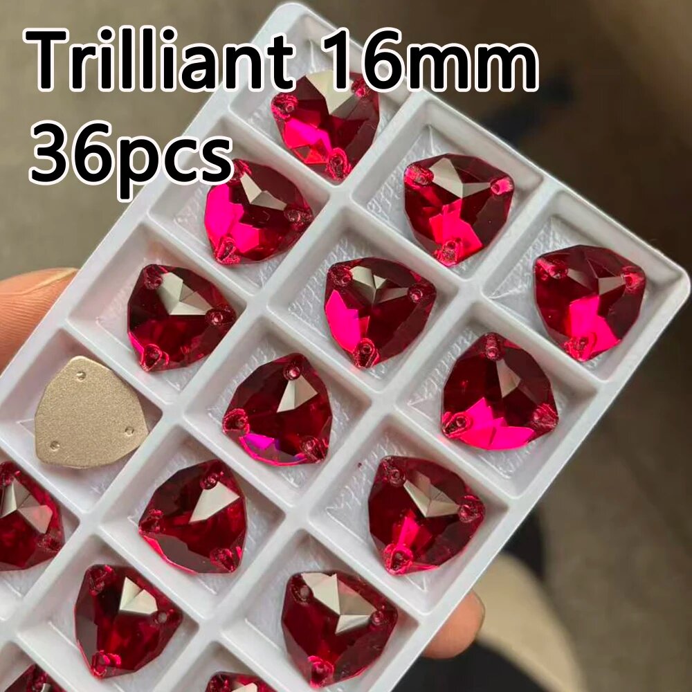 Стразы Trilliant 16mm фуксия, 36шт