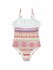 Купальник Missoni Ruffled zigzag-patterned swimsuit, размер 12 лет, розовый