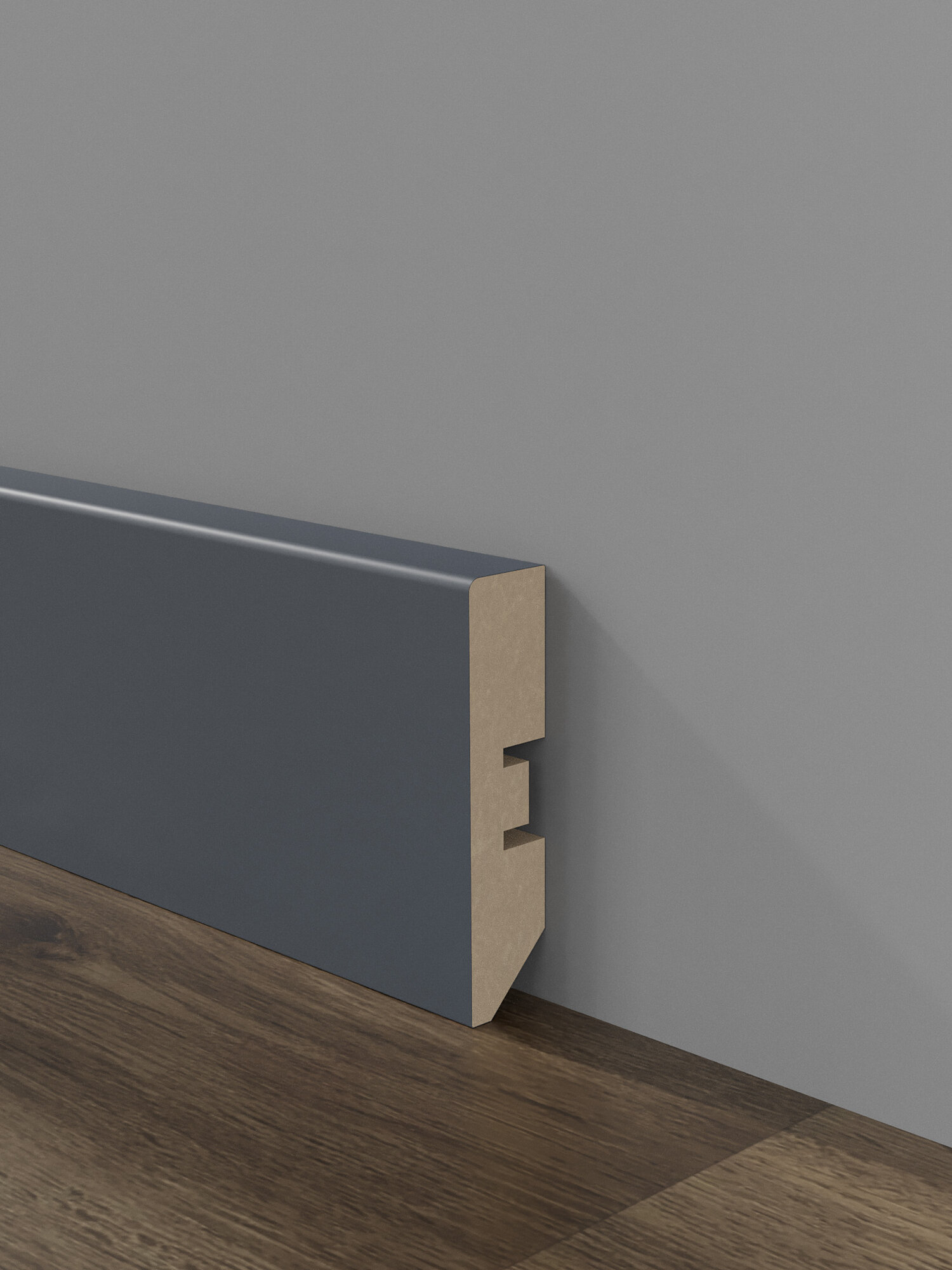 Плинтус №1 саваш 2070*70*16 мм графит - 20 шт.