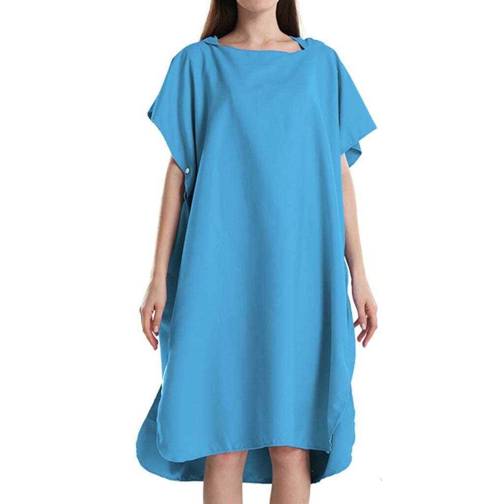 Худи-пончо для переодевания, В синем цвете