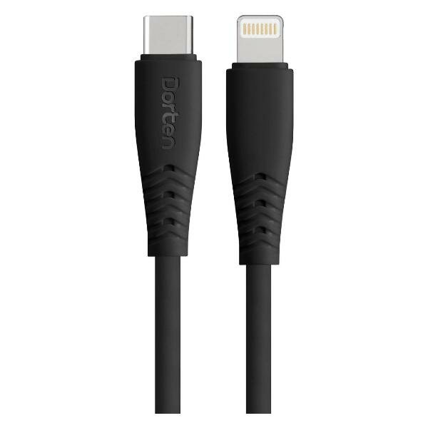 Кабель Dorten USB-C to Lightning 27W/3A PD Soft-Touch Series 1.2м Black