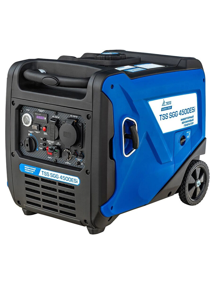 Бензиновый генератор ТСС SGG 4500ESi, 220/12 В, 4.5кВт, на колёсах с АКБ 160049