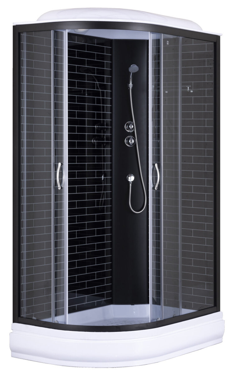 Душевая кабина Loranto CS-66120-20R GB 120х80 тонированное стекло/профиль черный, правосторонняя