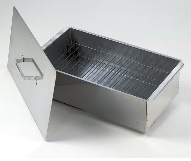 Коптильня двухъярусная большая с поддоном 50х27х17,5 (нерж. сталь 0,8мм)