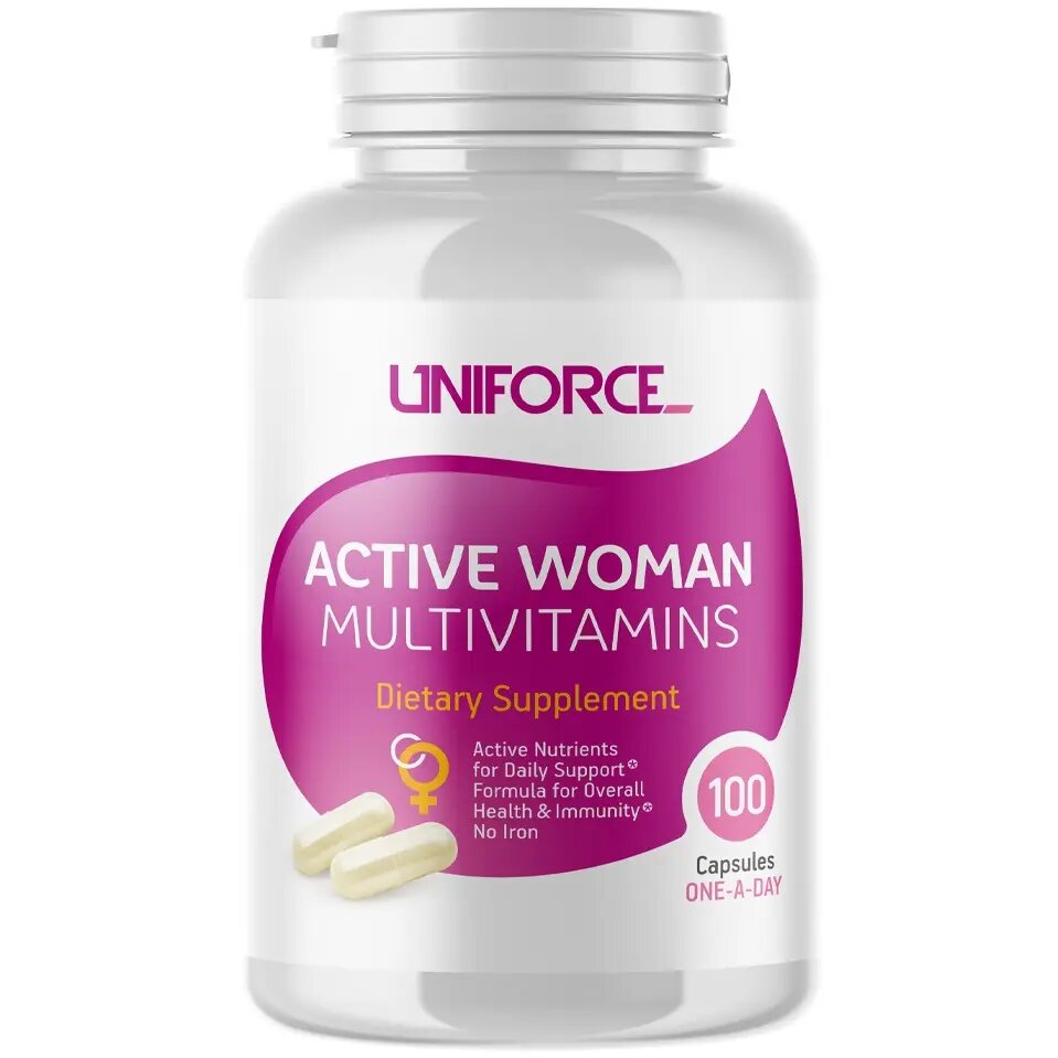 UNIFORCE Комплекс мультивитаминный для женщин Active Woman Multivitamins, 100 капсул