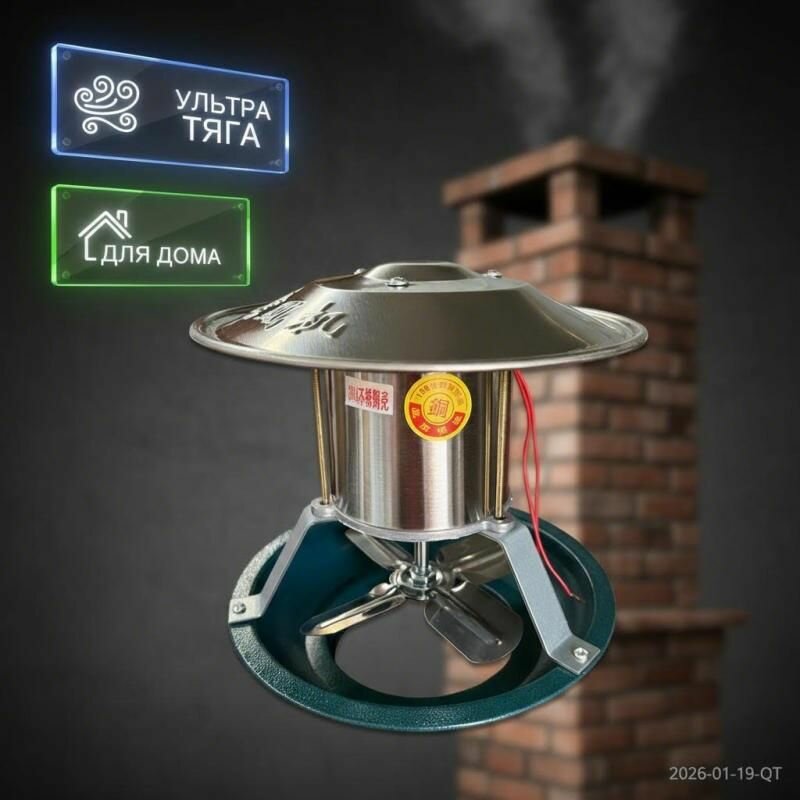 Дымосос для дымохода бытовой мощный для улучшения тяги