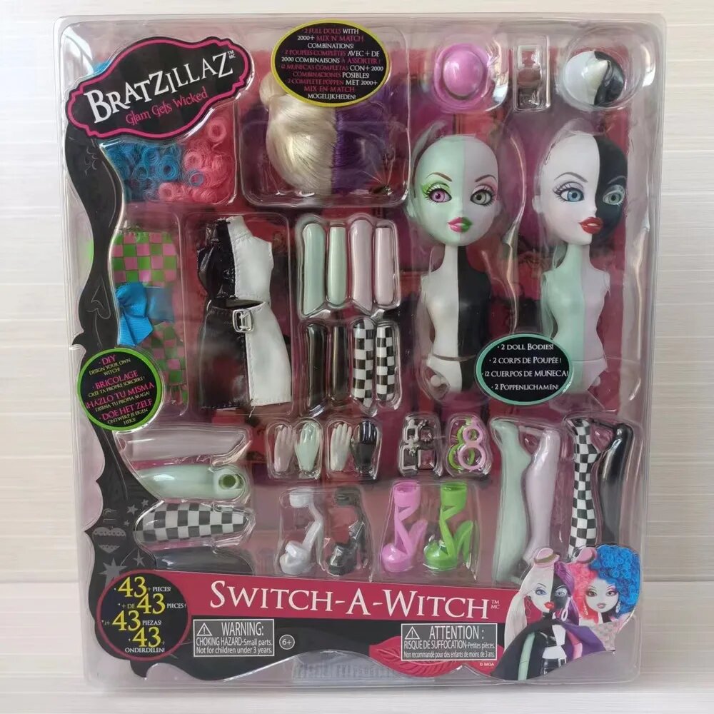 Bratzillaz Switch-A-Witch Кукла 43 аксессуара комплект кукол для девочек 6+