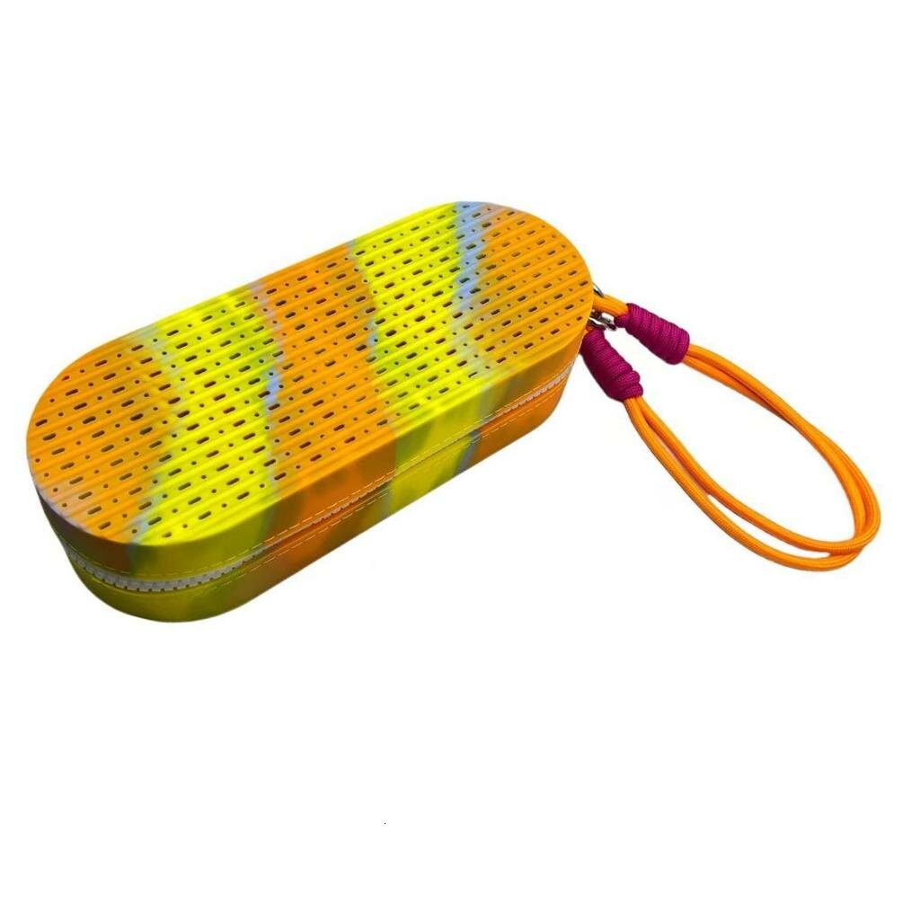 Чехол для очков для плавания из силикона, сине-желтый