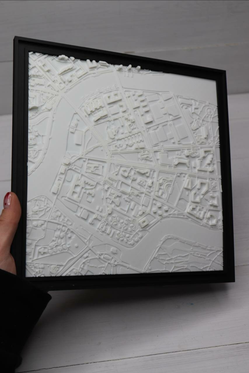 Картина город 3D Санкт-Петербург Крестовский остров 24х24см настенная, белый