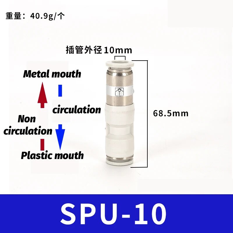 Быстрый соединитель газовой трубы, одноходовой клапан, обратный клапан, прямой сквозной обратный клапан, быстрая заглушка PCVV/PCVU-4/6/8/10/12