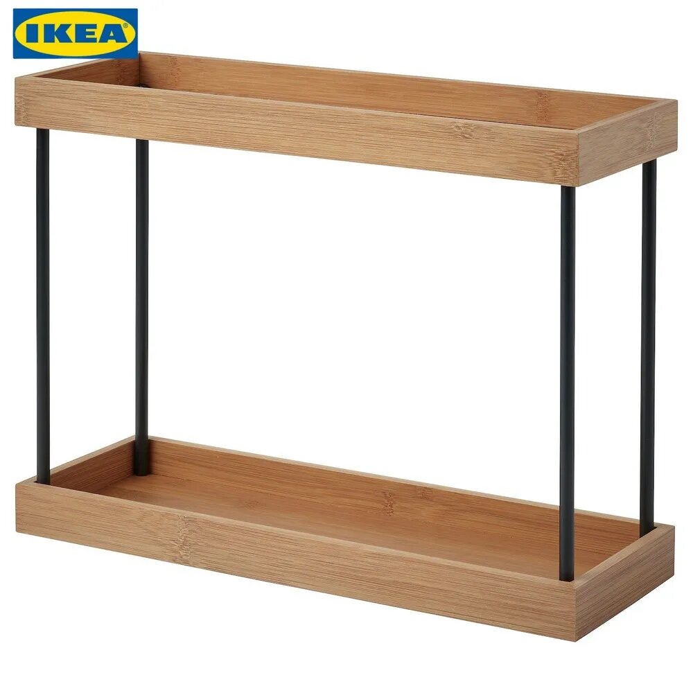 IKEA Вкладыш для хранения посуды, Бамбук/Черный матовый, 2795159614