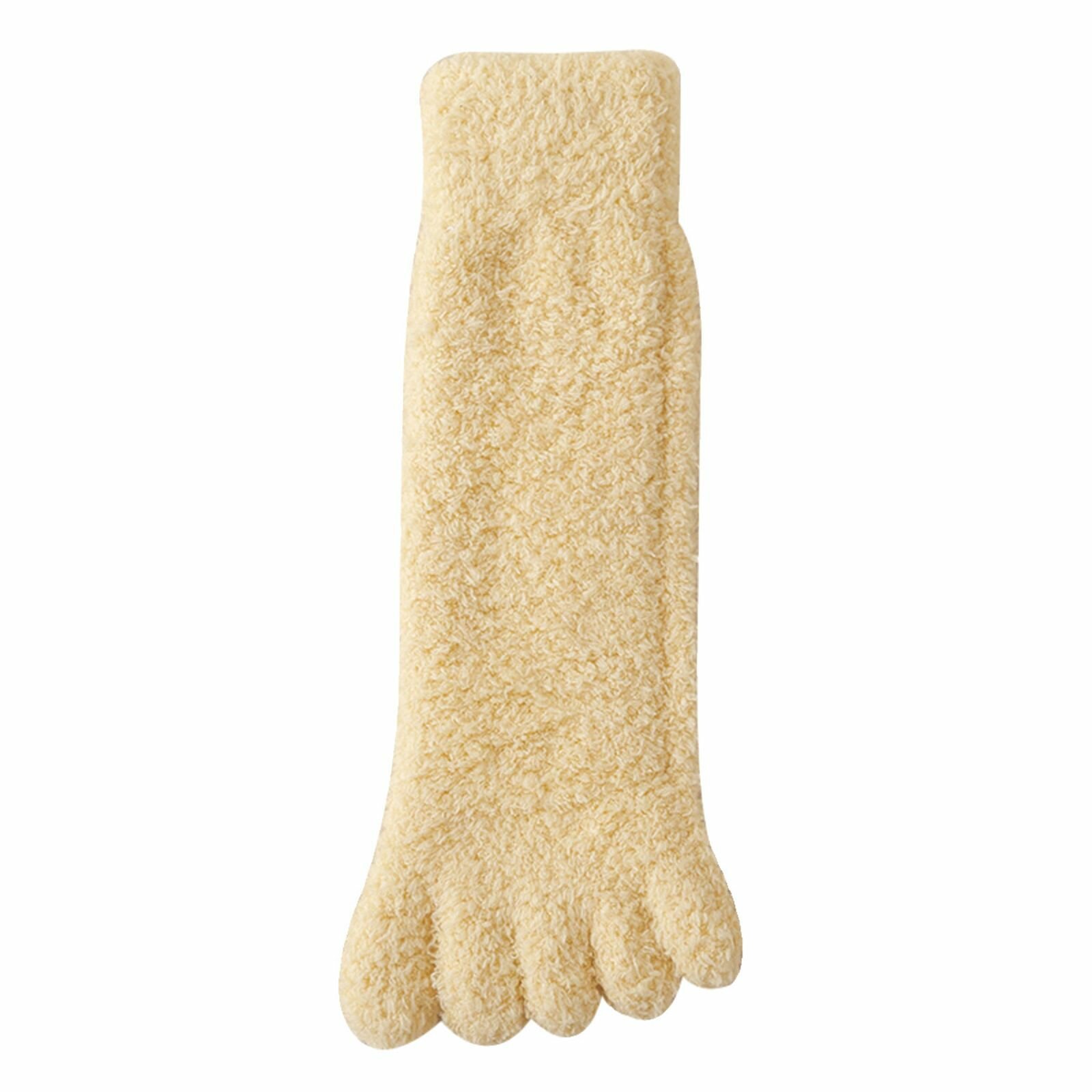 Женские зимние носки с пушистым носком из кораллового флиса для домашнего сна тепловые тапочки