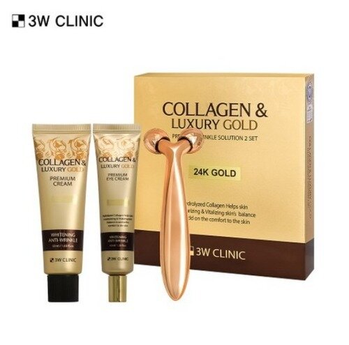 3W CLINIC Набор средств для лица с коллагеном и золотом, Collagen & Luxury Gold Premium 2 Set