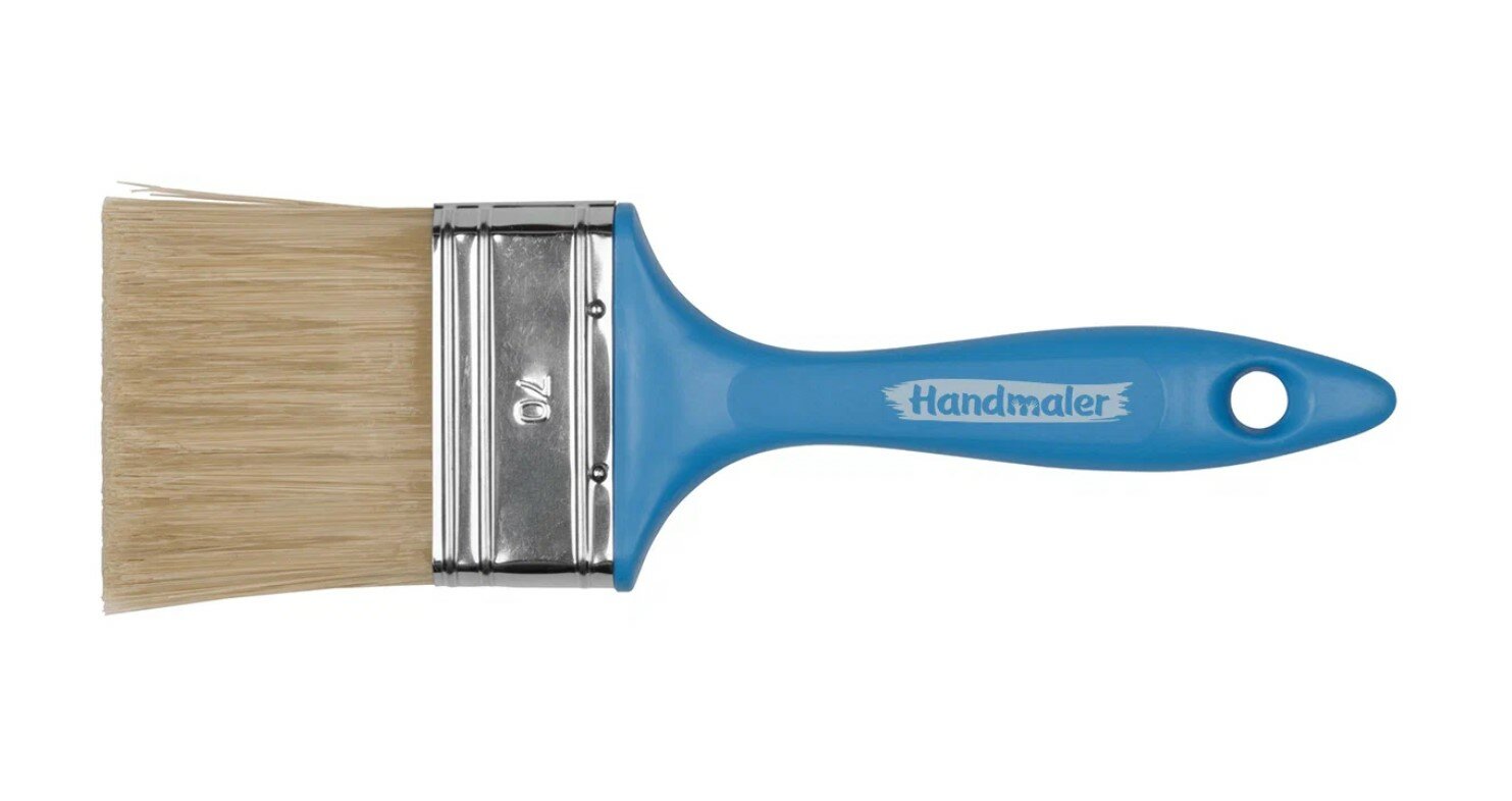 Кисть плоская "Handmaler BLUE", искусственная щетина, пластик. ручка, 70 мм
