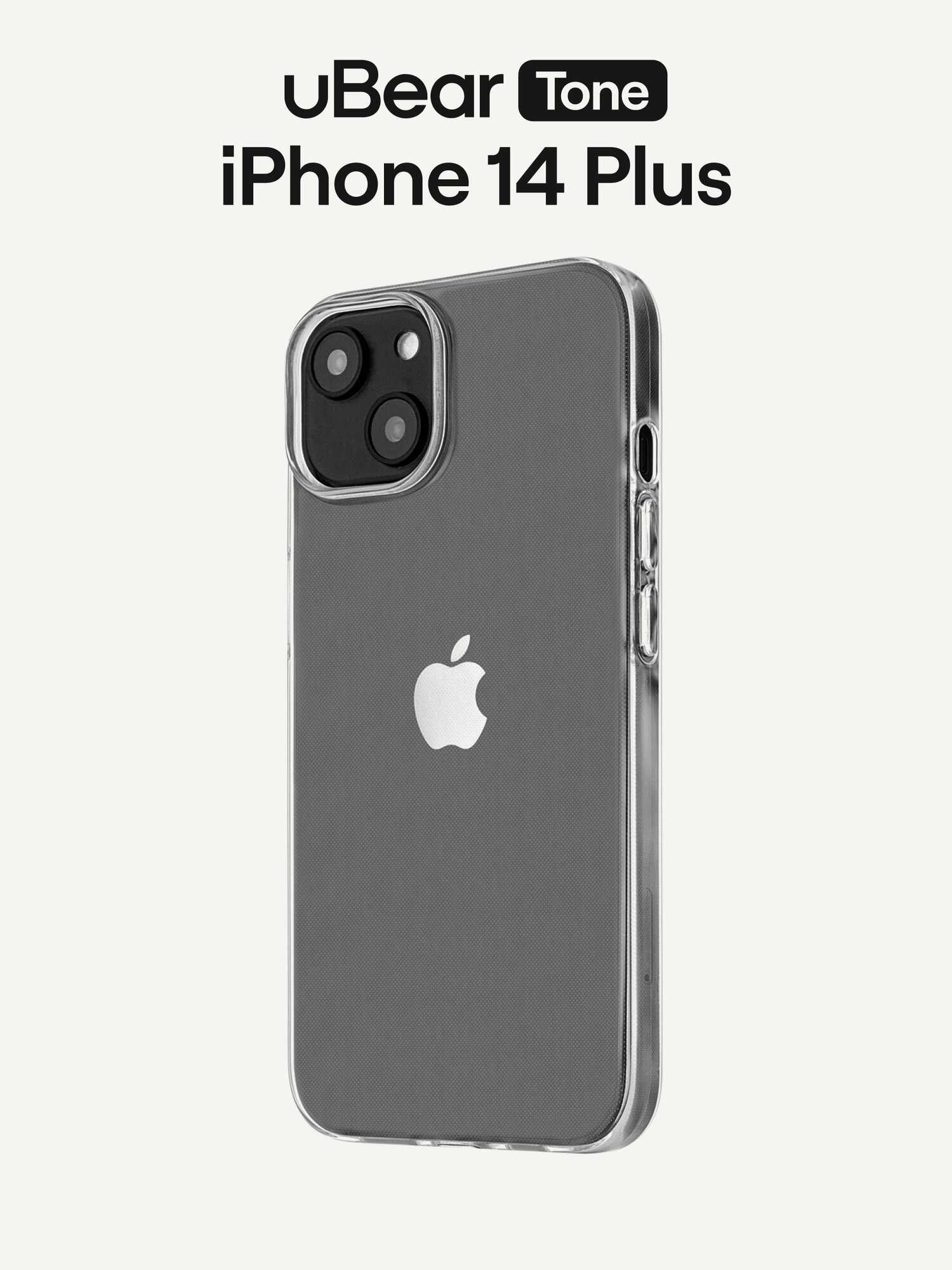 Чехол защитный uBear Tone Case для iPhone 14 Plus, текстурированный, прозрачный